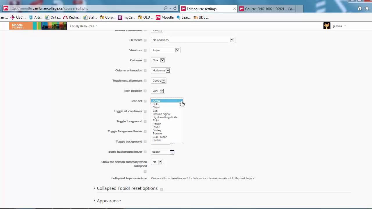 How to use Collapsed Topics Course Format in Moodle
