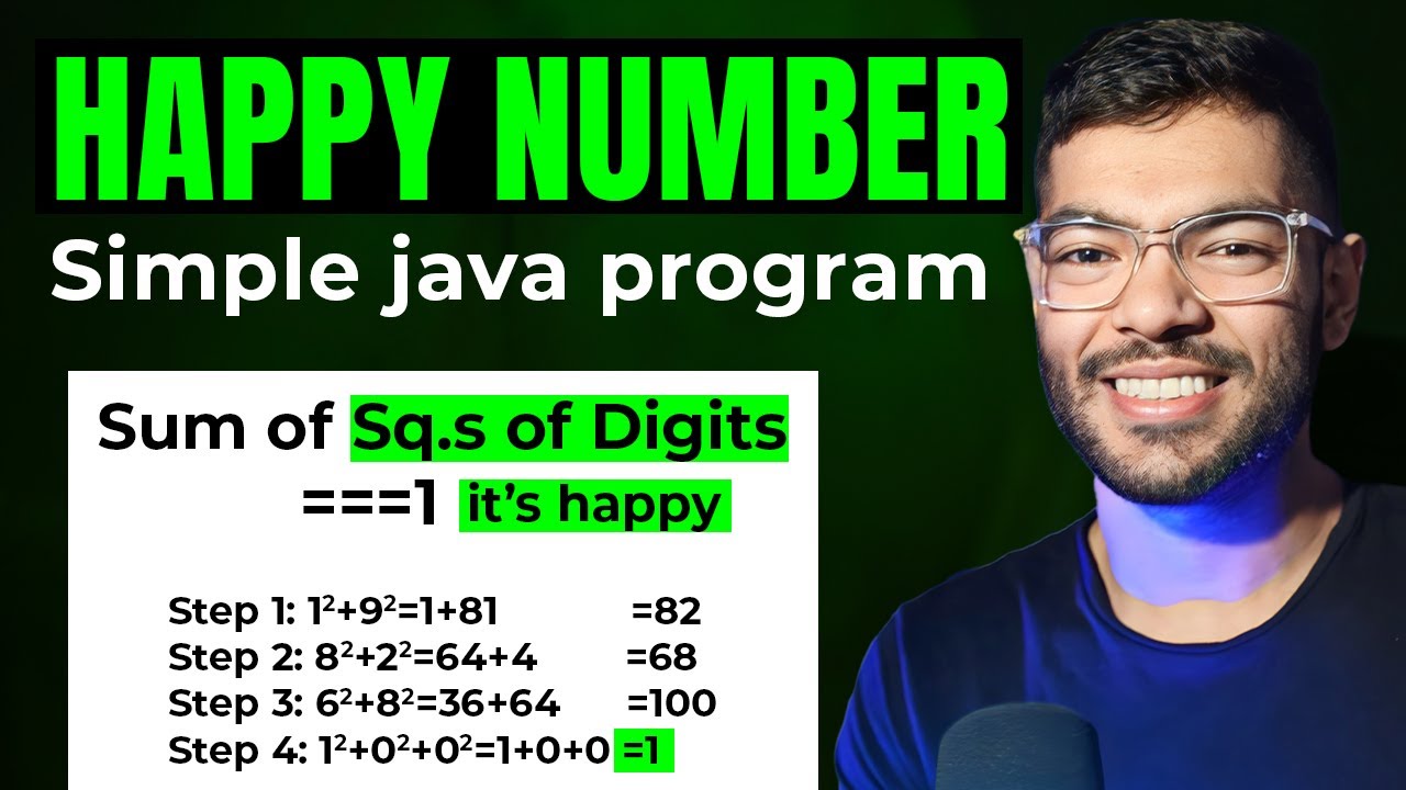 Java program for checking happy number | Simplest logic Java