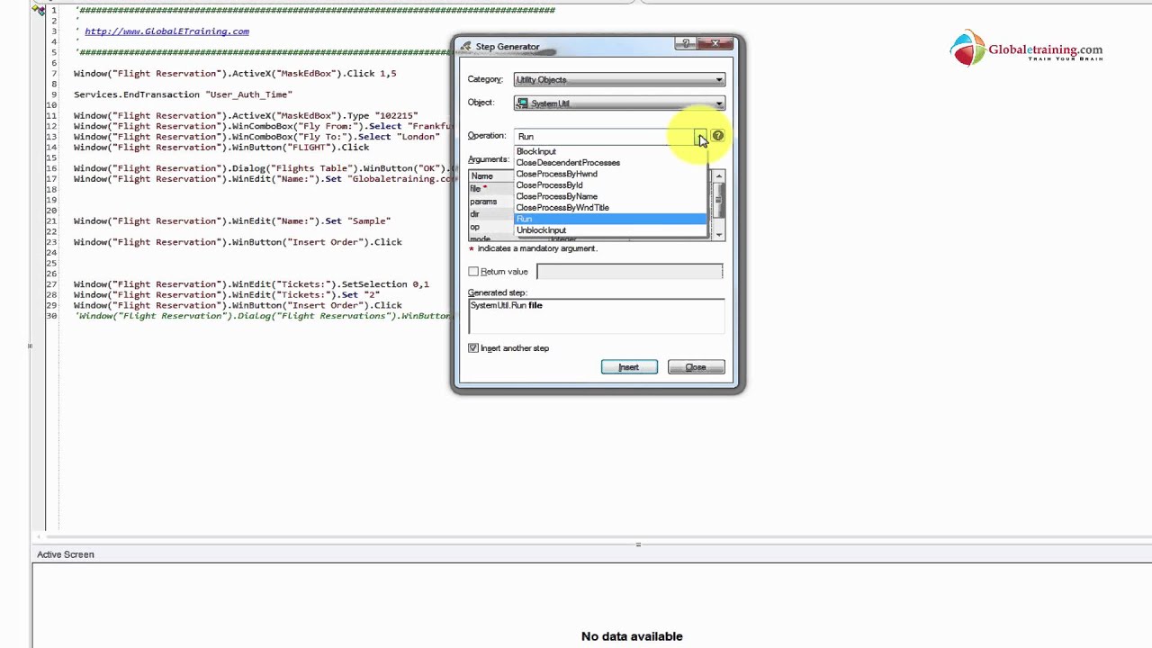 UFT | QTP | Using Step Generator
