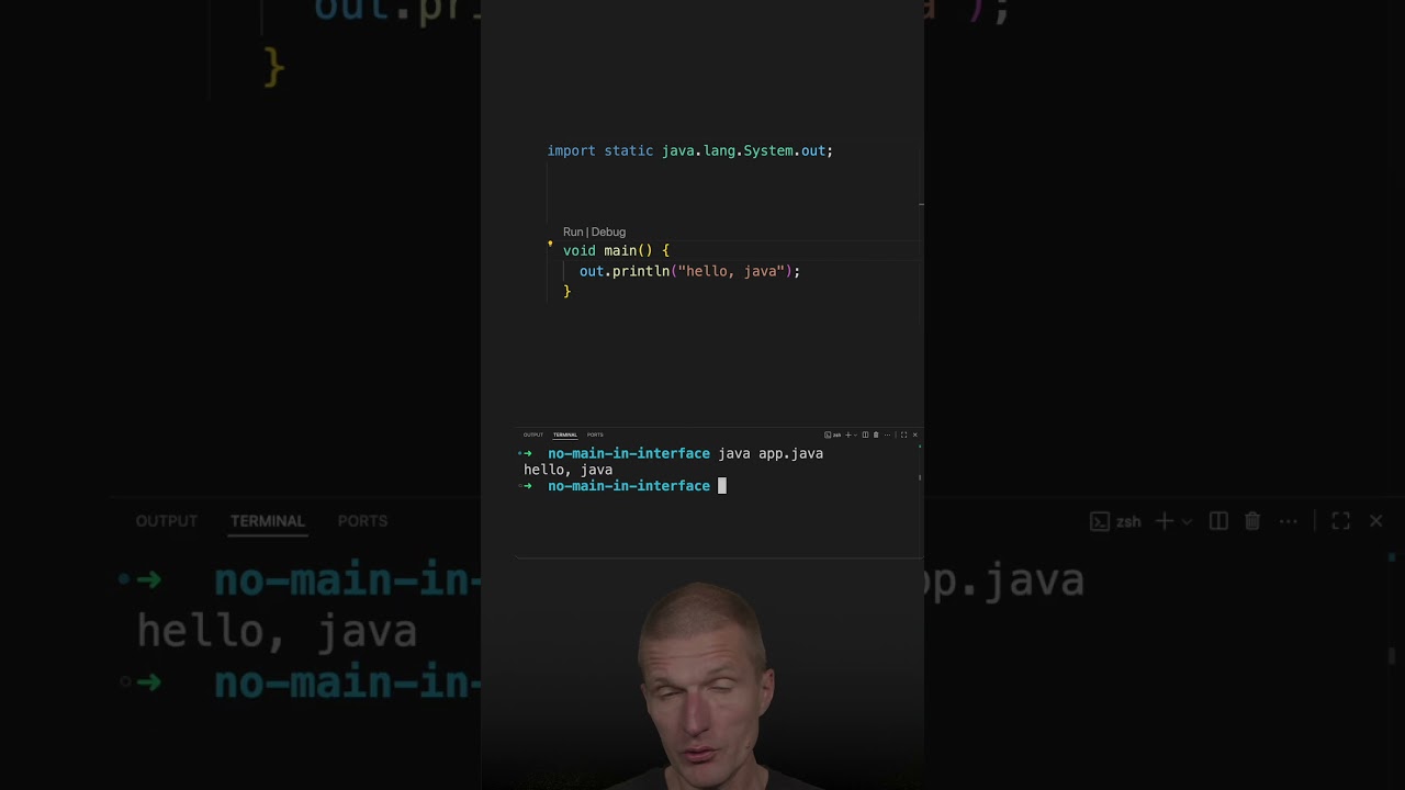 No main() In An Interface #java #shorts #coding #airhacks