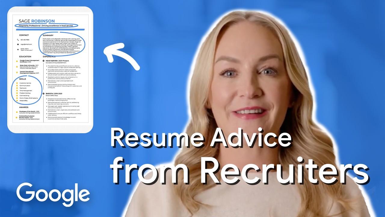 A recruiter's perspective on resumes | AI for Students | Google