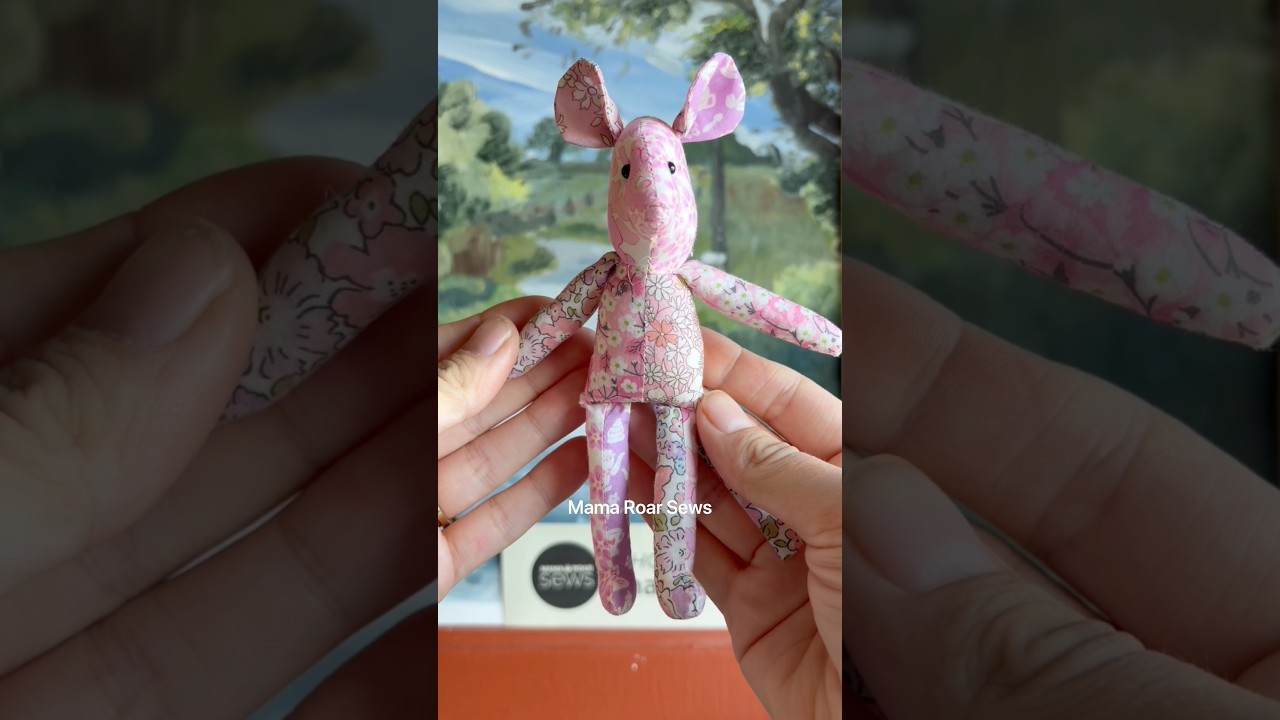 making a patchwork dollhouse mouse — sewing process