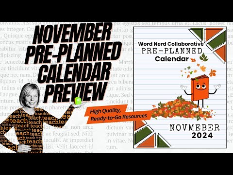2024 November Pre Planned Calendar Walk Through