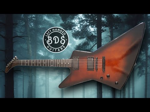 Left handed MX explorer style guitar- red mahogany burst - | Reverb