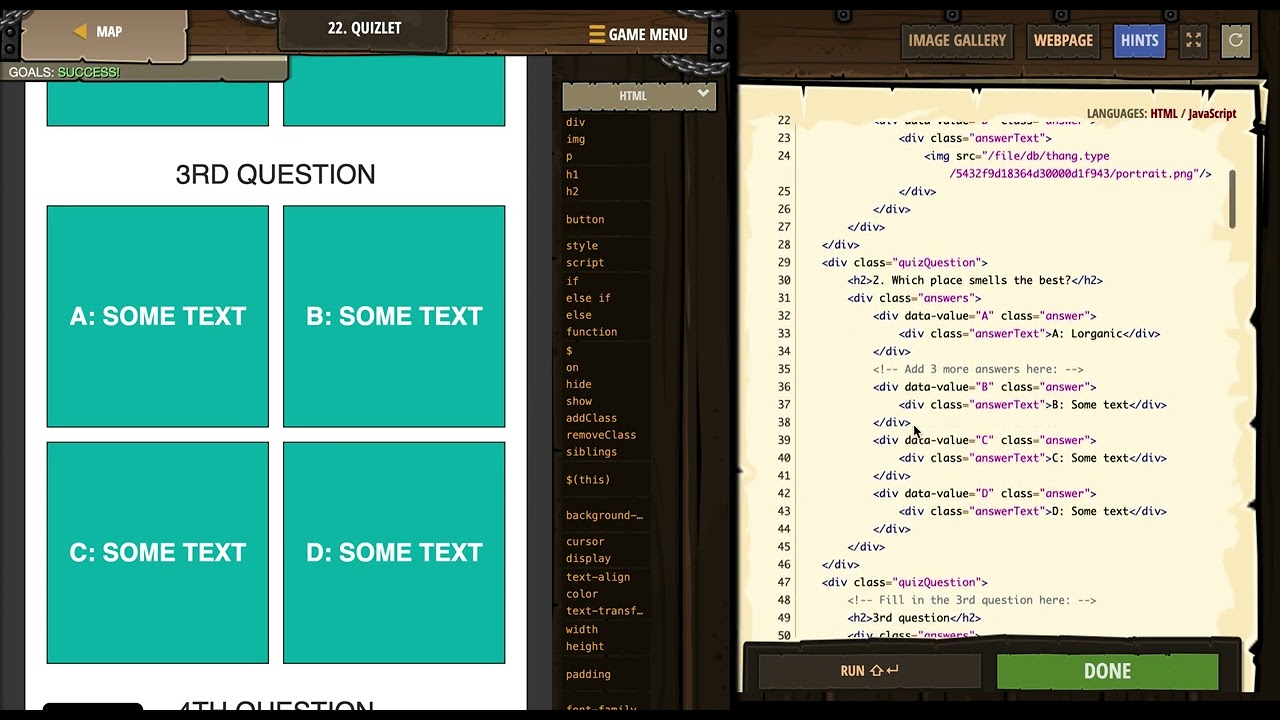 CodeCombat - Quizlet - HTML