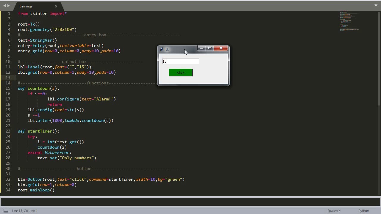 Python timer with input
