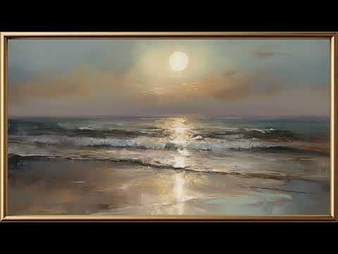 Vintage TV Art Seascape Painting | Gold Framed TV Art | TV Art Screensaver | 1 Scene - 2 Hrs