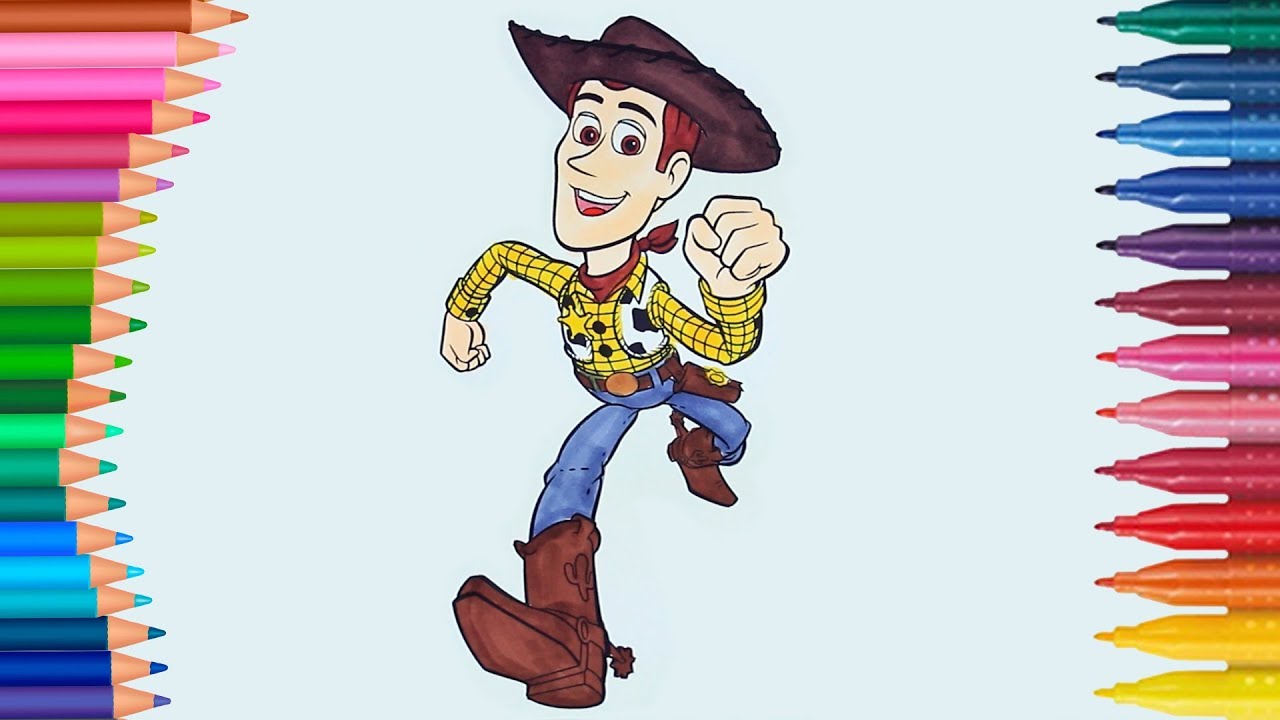 Dibujar y Colorea Toy Story - Woody de pintar | Dibujos Para Niños | Learn Colors
