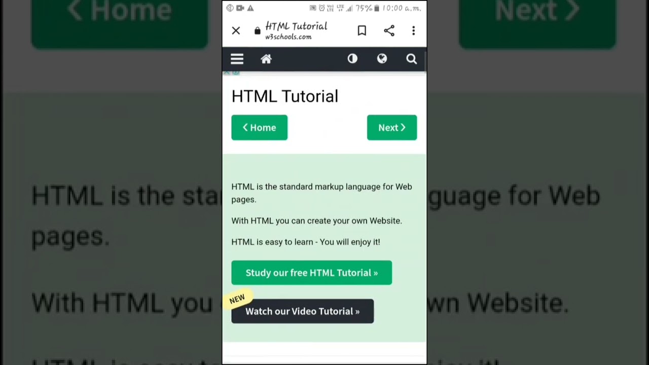 Basic html introduction by w3school html tutorial by w3school #shorts