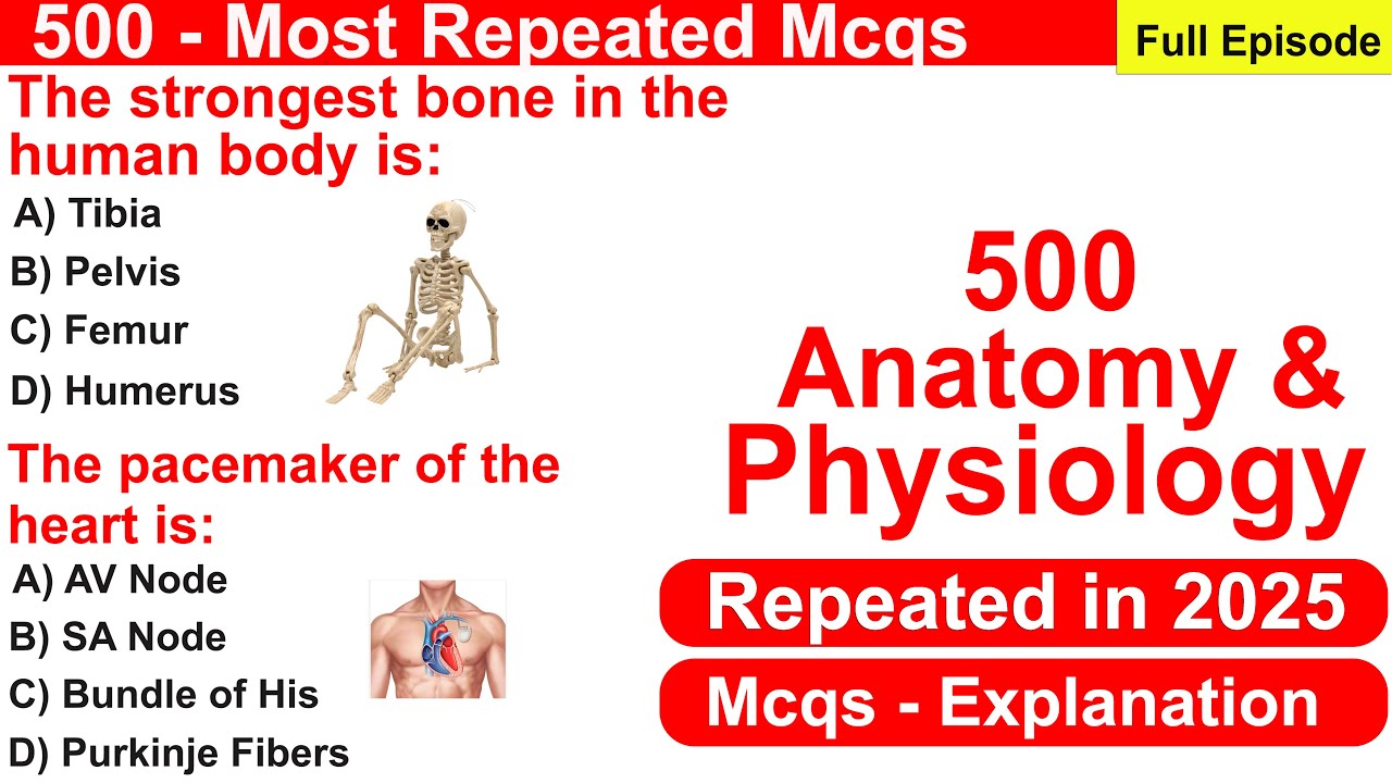 500 Anatomy and Physiology Mcqs Repeated in 2025 | Staff Nurse Exams Questions 2025 | #norcetmcq