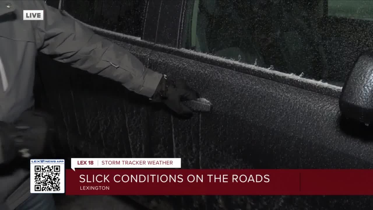 Slick conditions on the roads in Lexington