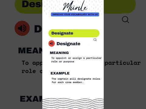 Meaning of Word DESIGNATE #shortvideo #english #learning