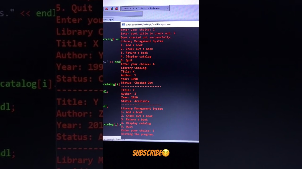 book checkout IDE dev c++ #cppprogramming