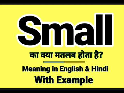 Small meaning in Hindi | Small ka kya matlab hota hai | daily use English words