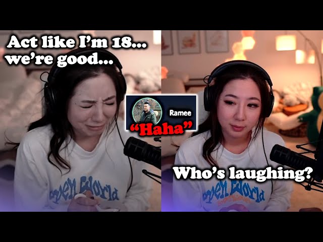 Fuslie catches Ramee laughing at her during a conversation about age