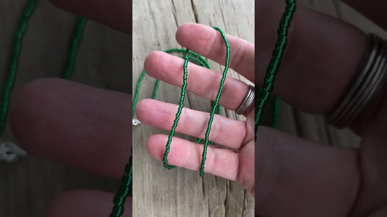 Emerald Green Seed Bead Necklace #jewelry #necklace