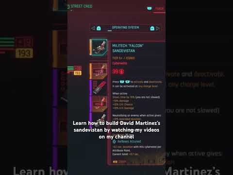 Cyberpunk 2077 2.0 How To Build David Mortinez’s sandevistan