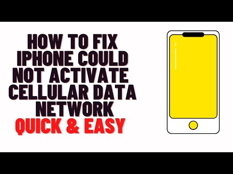 how to fix iphone could not activate cellular data network