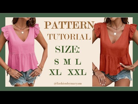 FULL BLOUSE PATTERN/ BEGINNERS FRIENLDY TUTORIAL/ SIZE: S/M/L/XL/XXL #tutorial #pattern #blouse