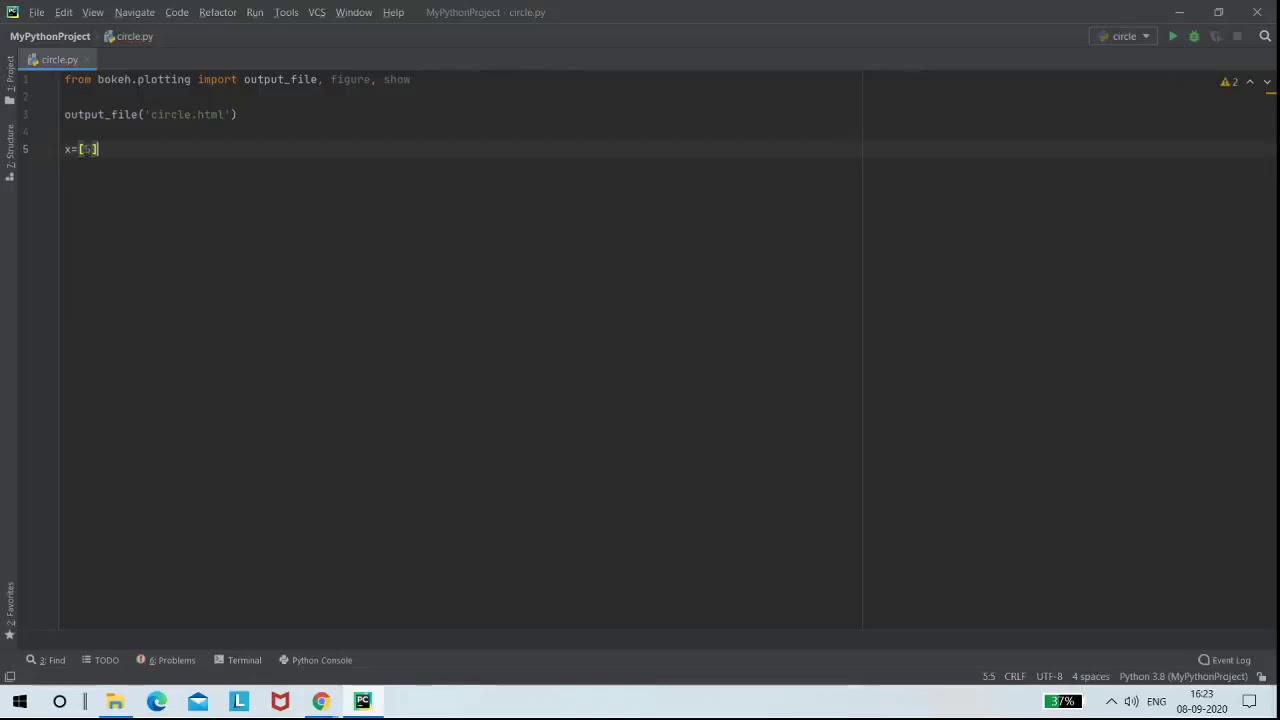 Creating circle plot using bokeh tool