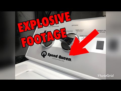 Full Wash: 2019 Speed Queen Washer TC5000WN AWN632SP116TW01 HUGE Overloaded Towels Heavy Cycle