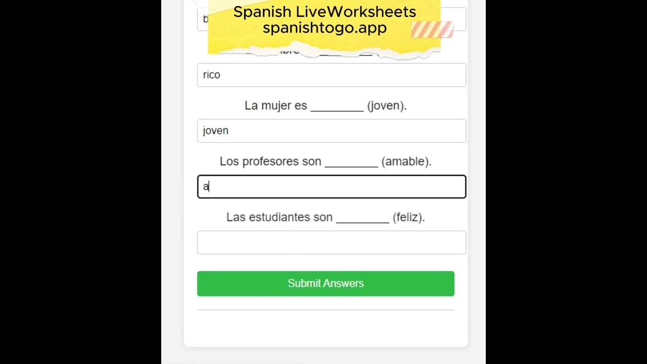 Spanish Live Worksheets #spanishforeveryone #learnspanish #quiz #english  #spanishlanguage