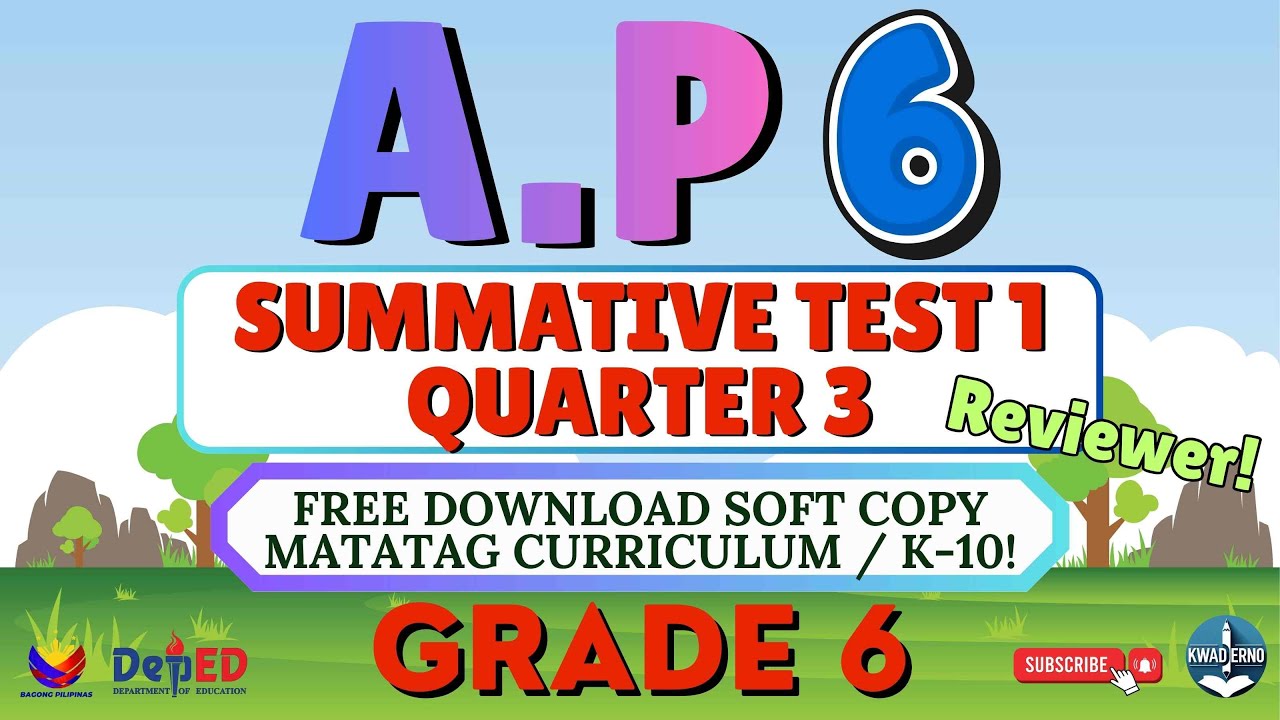 AP 6 QUARTER 3 - SUMMATIVE TEST - FREE PPT SOFTCOPY WITH ANSWER KEY #2025 #quiz #kwaderno #quizexam