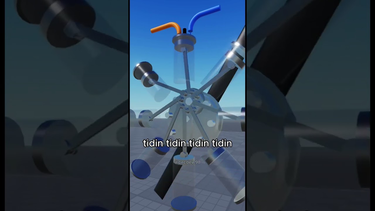 Made a radial aircraft engine in #roblox #engineering