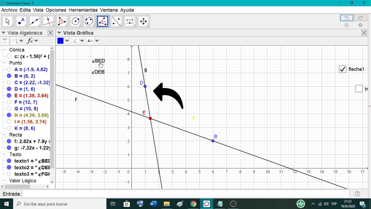 GeoGebra: herramienta ángulo