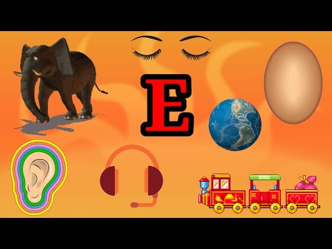 40 words that start with the letter E/vocabulary words for kids/kids learning video.