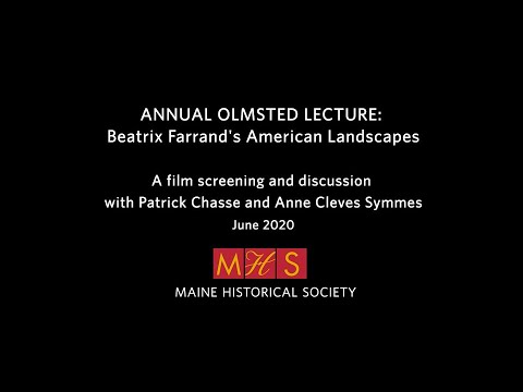 MHS's Annual Olmstead Lecture: Beatrix Farrand's American Landscapes
