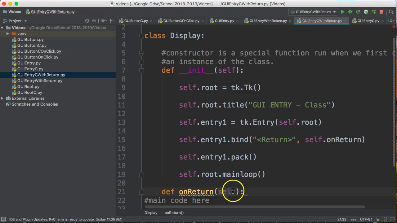 Python 3 TKINTER - GUI ENTRY (CLASS) BIND KEY