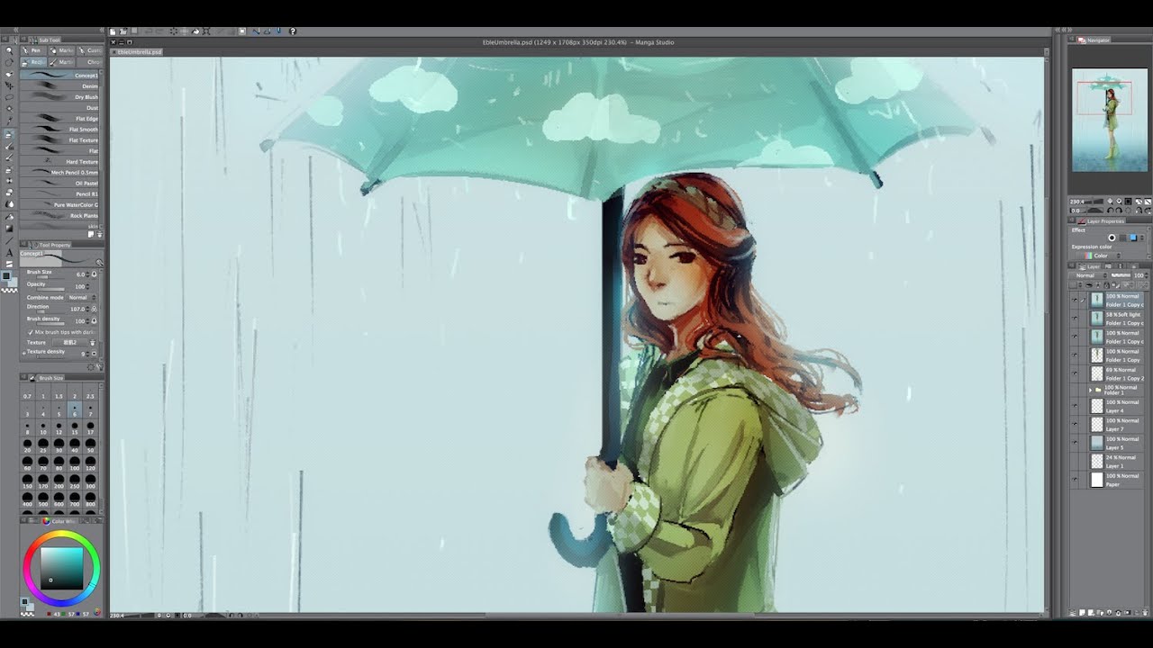 【CLIP Studio Paint】Rain 【OC Speedpaint】