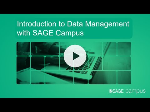 Webinar: Introduction to Data Management with SAGE Campus