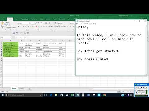 Hide rows if cell is blank in Excel
