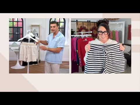 Belle by Kim Gravel Nautical Knit 5" Striped Shorts on QVC