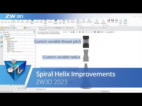 Spiral Helix Improvements | ZW3D 2023 Official