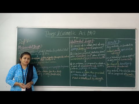 Definition of Adulterated drug, Misbranded drug & Cosmetic under D & C Act 1940