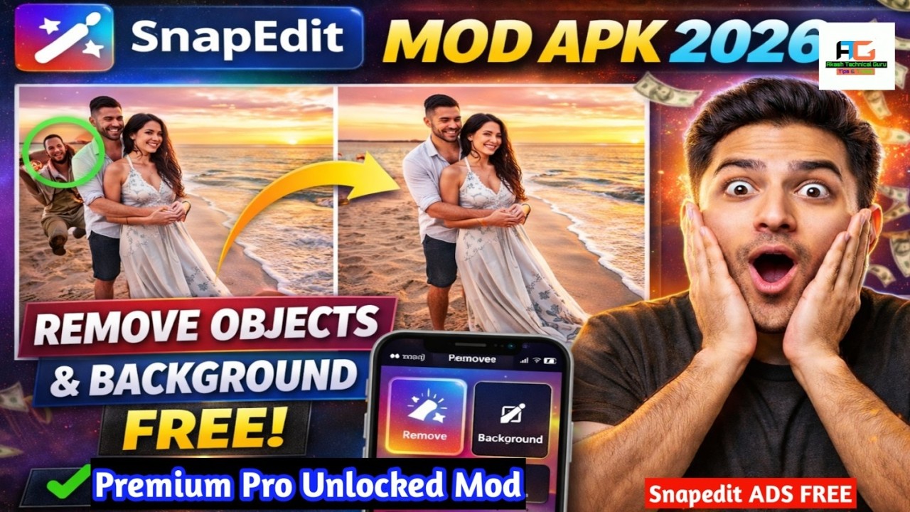 SnapEdit Mod APK Latest Version 🔥 Remove Objects in 1 Click (Premium Unlocked) Technical ATG MODS