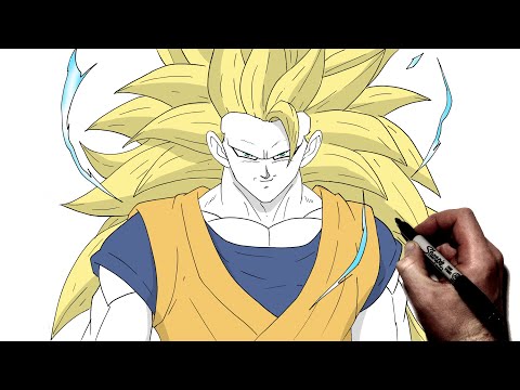 Cómo dibujar a Goku SSj3 | Paso a paso | Daima