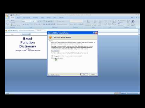 Enable macros in excel 2007
