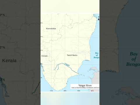 VAIGAI RIVER COURSE IN MAP OF INDIA