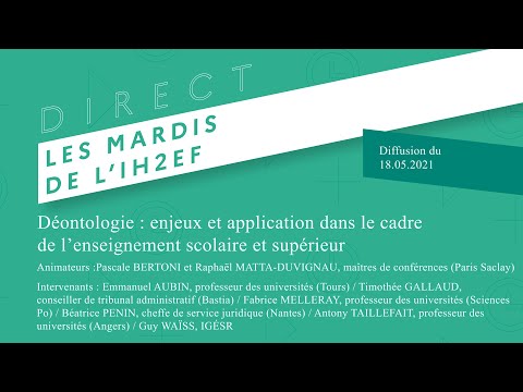 [Mardis de l'IH2EF] : Déontologie
