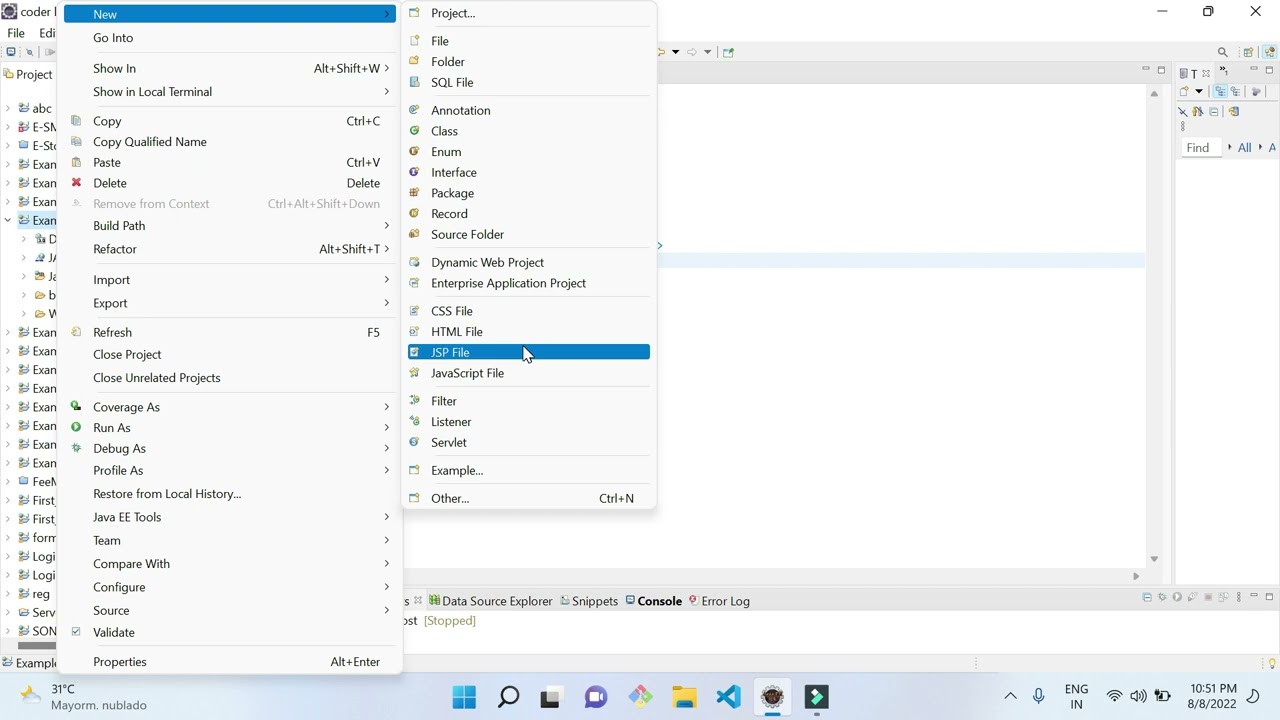 Create your first JSP Page on Eclipse using expression Tag | JSP Expression tag that prints the name