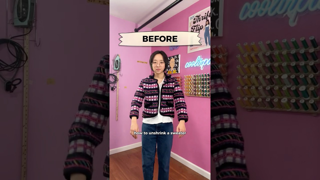 Easy hack for unshrinking sweaters! #thrifted ##lifehack #tipsandtricks