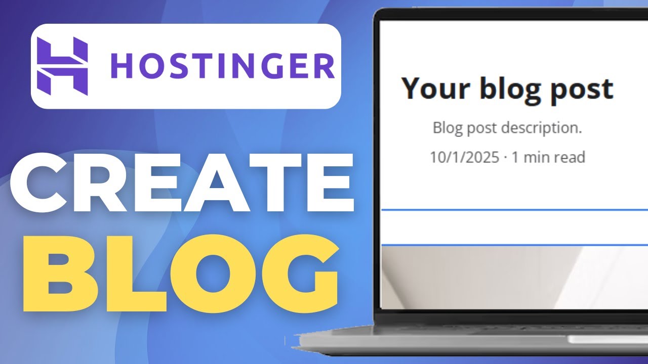 How To Create A BLOG | Part 1 (Hostinger Website Builder Tutorial)