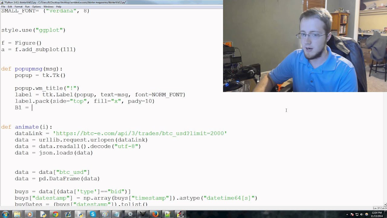 Pop-up message window - Tkinter tutorial Python 3.4 part 12