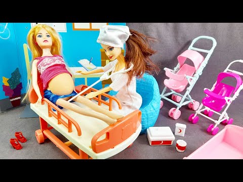7 Minutes Satsifying Unboxing Hospital Pregnant Barbie Doll Playset & Doctor Toy Collection ASMR