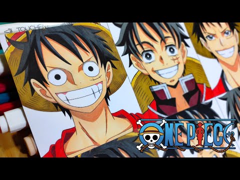 Drawing Monkey d. luffy in different Anime Styles || One Piece