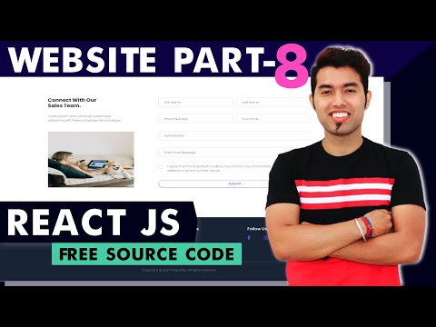 Learn React Firebase JS Website Tutorial In Hindi 8 Contact Section UI Completed | 2021 - Mind ...